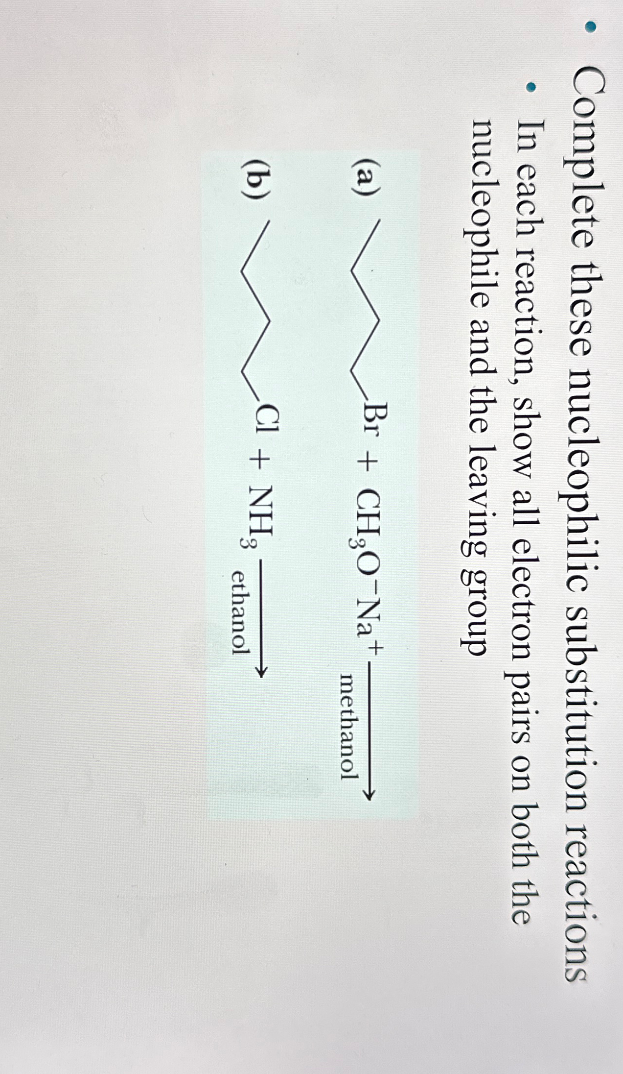 Solved Complete these nucleophilic substitution reactionsIn | Chegg.com