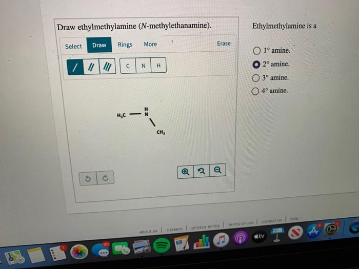 Solved Draw ethylmethylamine (N-methylethanamine). | Chegg.com