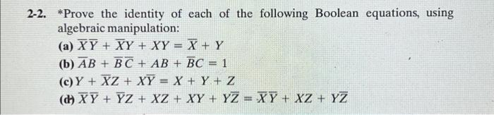 Solved 2-2. *Prove the identity of each of the following | Chegg.com