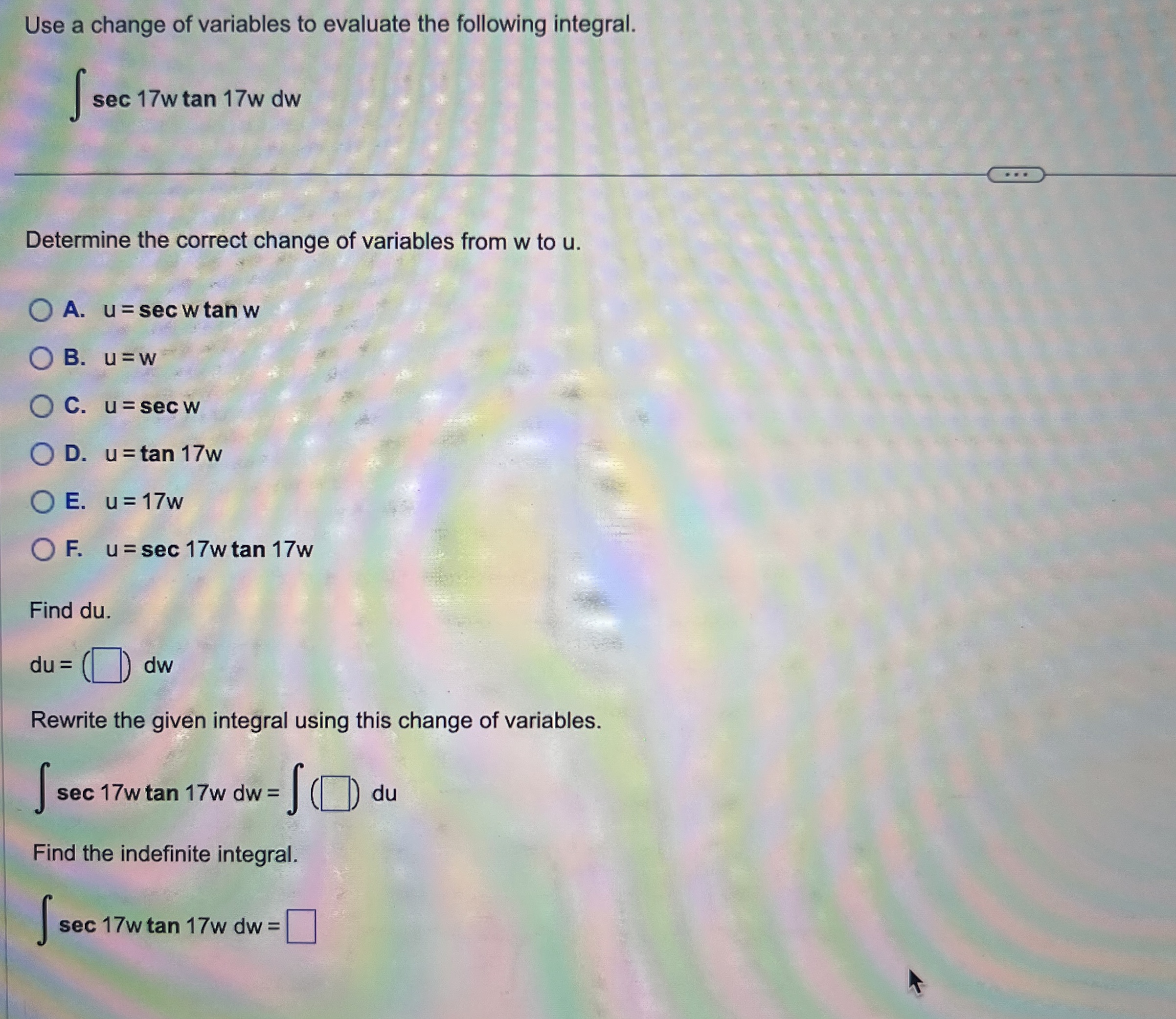 Solved Use a change of variables to evaluate the following | Chegg.com