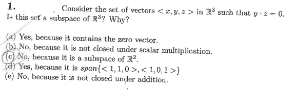 Solved Consider The Set Of Vectors Xyz ﻿in R3 ﻿such 
