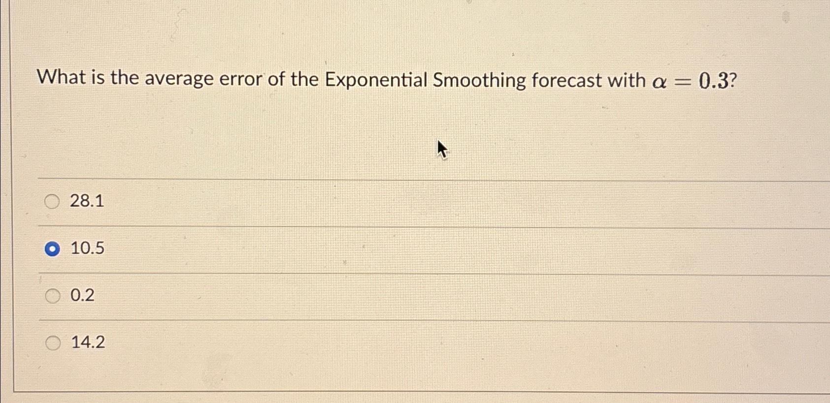 Solved What is the average error of the Exponential | Chegg.com