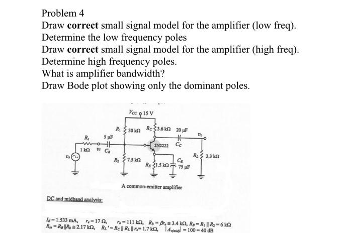 Solved Problem 4 Draw correct small signal model for the | Chegg.com
