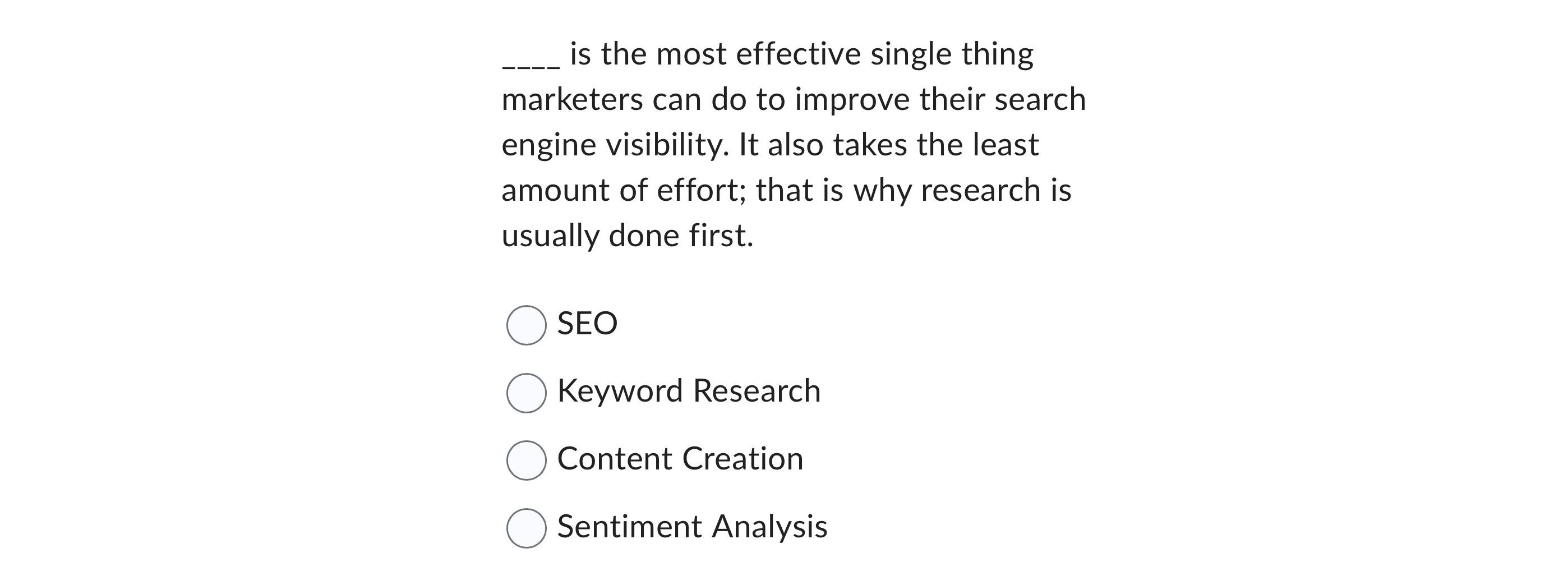 Solved is the most effective single thing marketers can do | Chegg.com