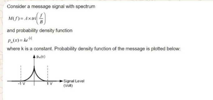Solved Consider a message signal with | Chegg.com