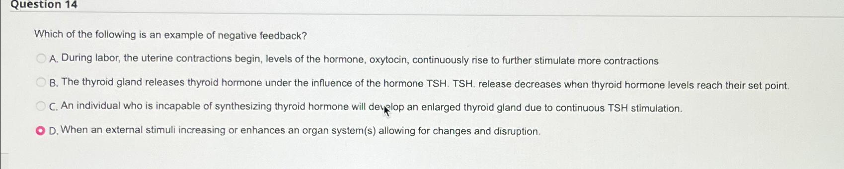 Solved Question 14Which of the following is an example of | Chegg.com