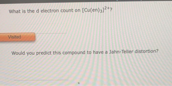 Solved What is the d electron count on [Cu(en)3]2+ ? Would | Chegg.com