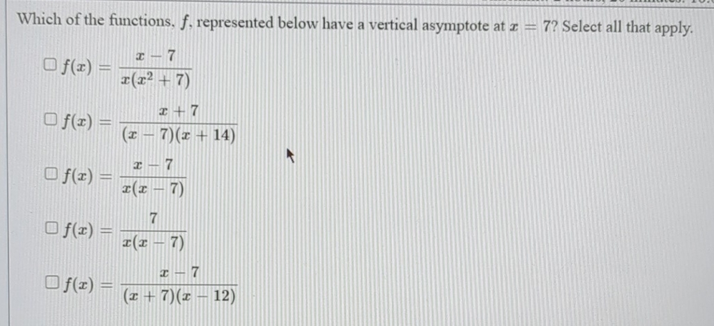Solved Which of the functions, f, ﻿represented below have a | Chegg.com
