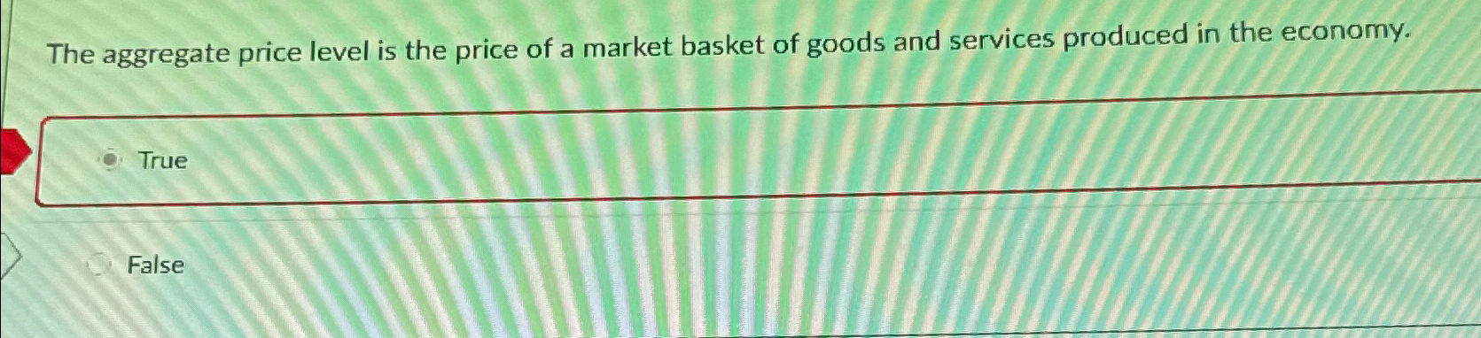 Solved The aggregate price level is the price of a market | Chegg.com