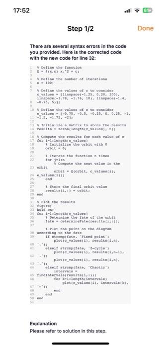 Solved i will have an error in line 24 how can i correct it | Chegg.com