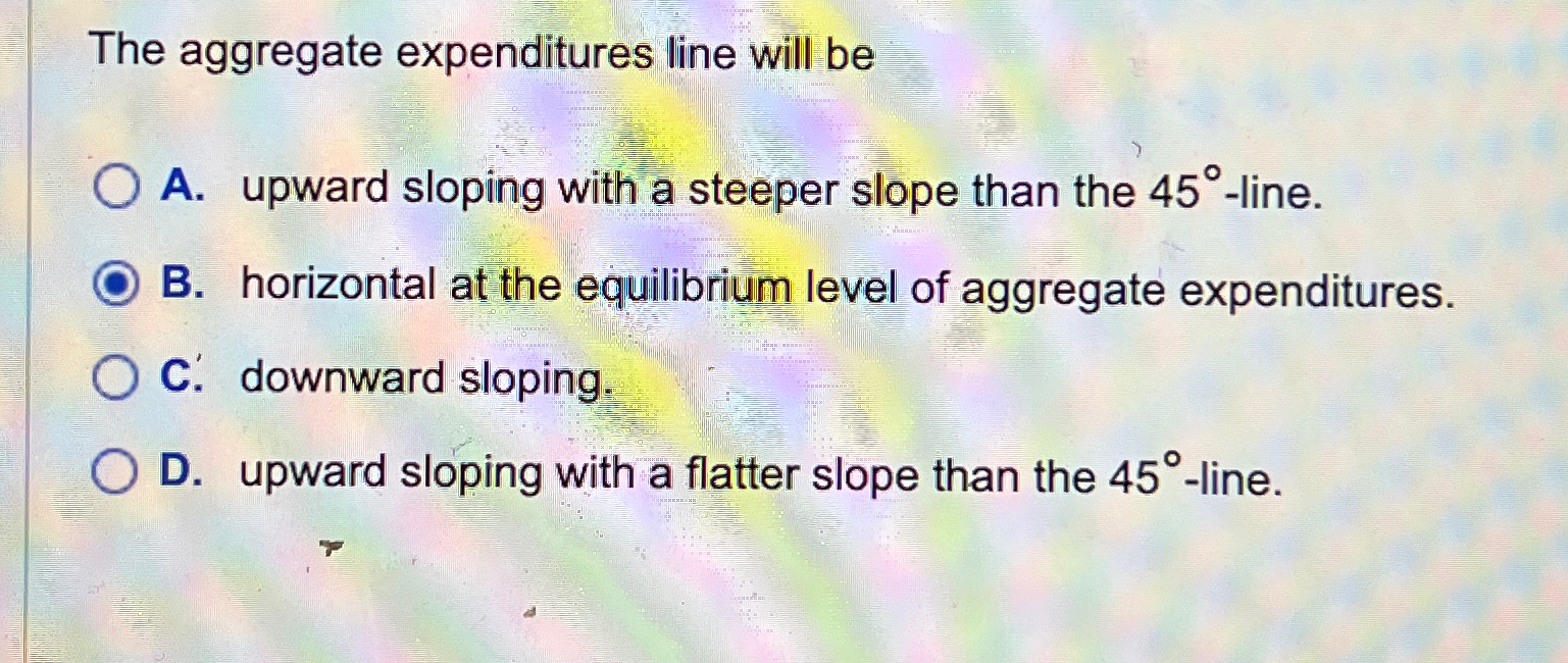 Solved The aggregate expenditures line will beA. ﻿upward | Chegg.com