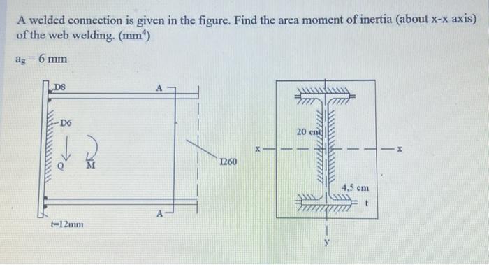Solved A welded connection is given in the figure. Find the | Chegg.com