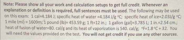 Solved Note: Please show all your work and calculation | Chegg.com