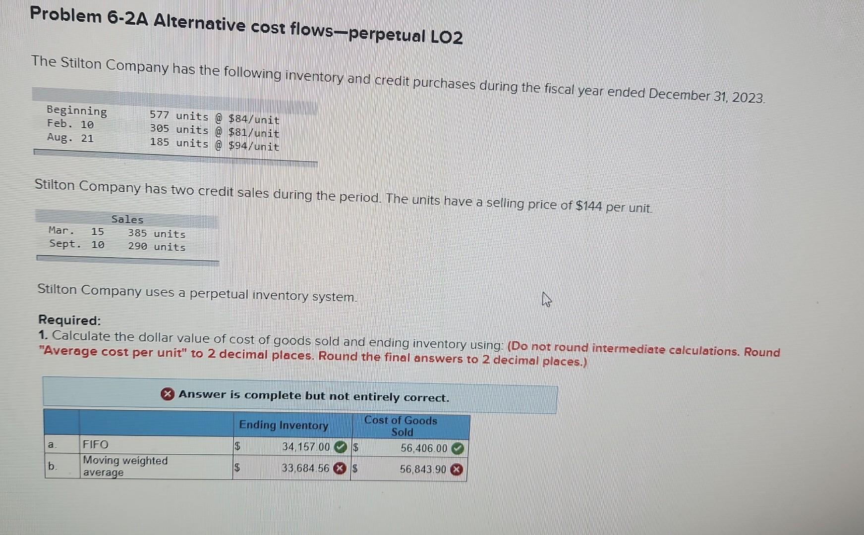 Solved Problem 6-2A Alternative cost flows-perpetual LO2 The | Chegg.com
