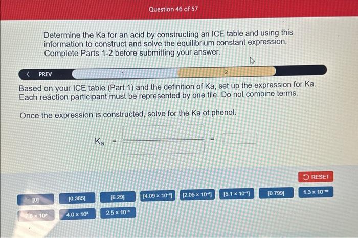 Solved Determine the Ka for an acid by constructing an ICE | Chegg.com