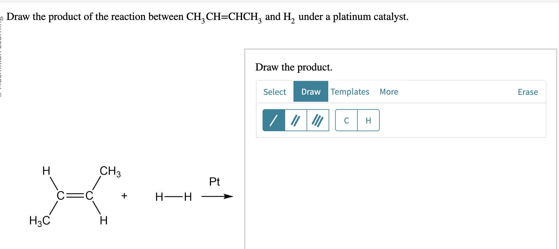 Solved Draw the product of the reaction between CH3CH=CHCH3 | Chegg.com