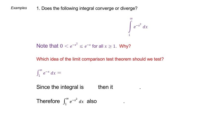 Solved 1. Does the following integral converge or diverge? | Chegg.com
