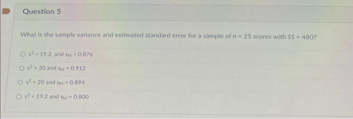 Solved What is the sample variance and estimated standard | Chegg.com