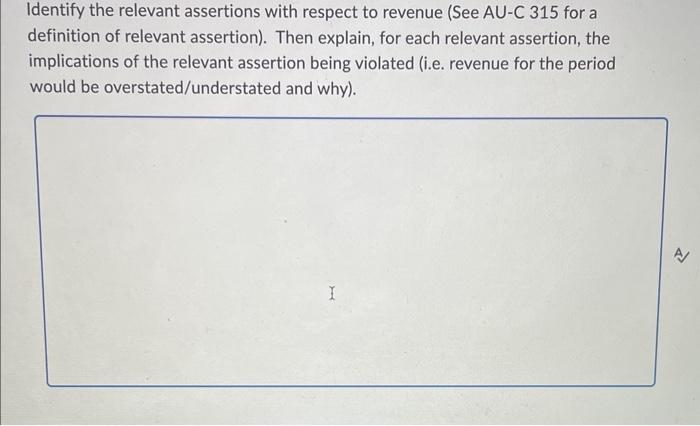 Solved Identify the relevant assertions with respect to | Chegg.com