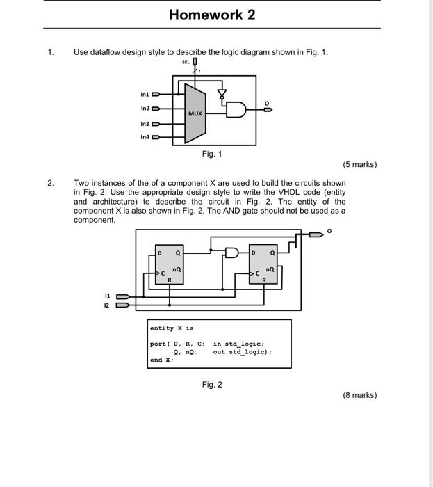 Solved Homework 2 1. Use dataflow design style to describe | Chegg.com