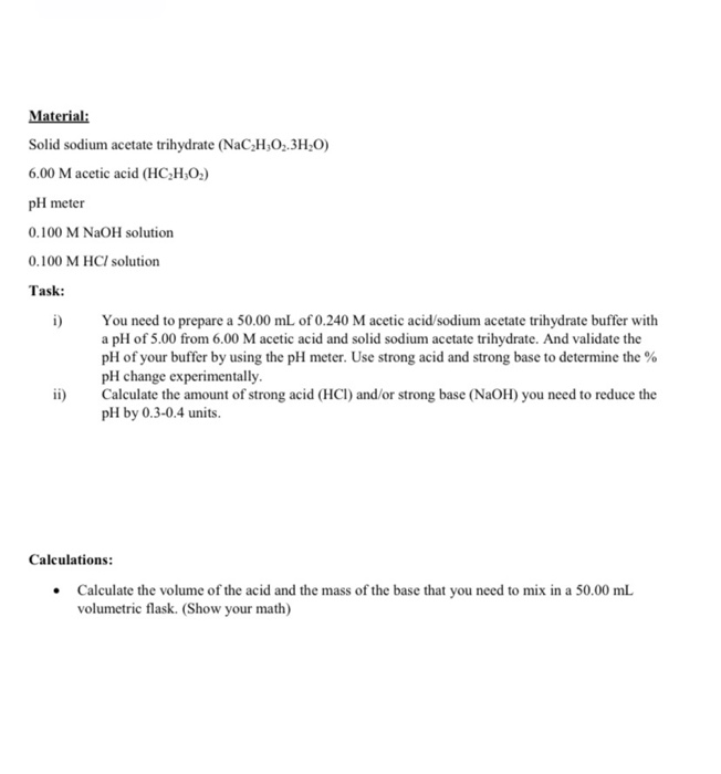 Solved Chem 130 Making a buffer solution Name:. Objective: | Chegg.com