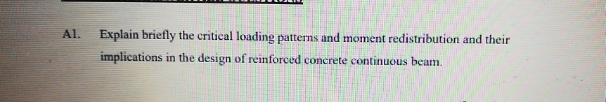 Solved AI. Explain briefly the critical loading patterns and | Chegg.com