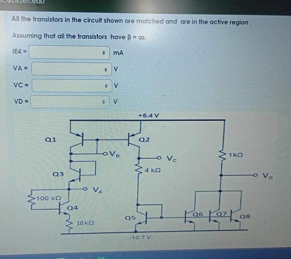 All the transistors in the circuit shown are matched | Chegg.com