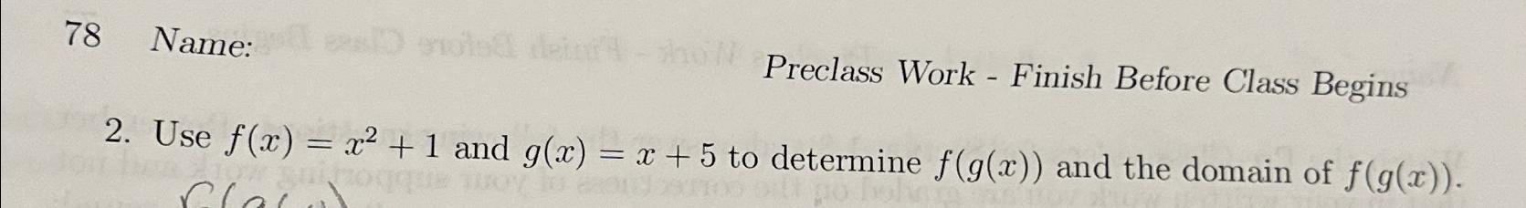 Solved 78 ﻿Name:Preclass Work - ﻿Finish Before Class | Chegg.com