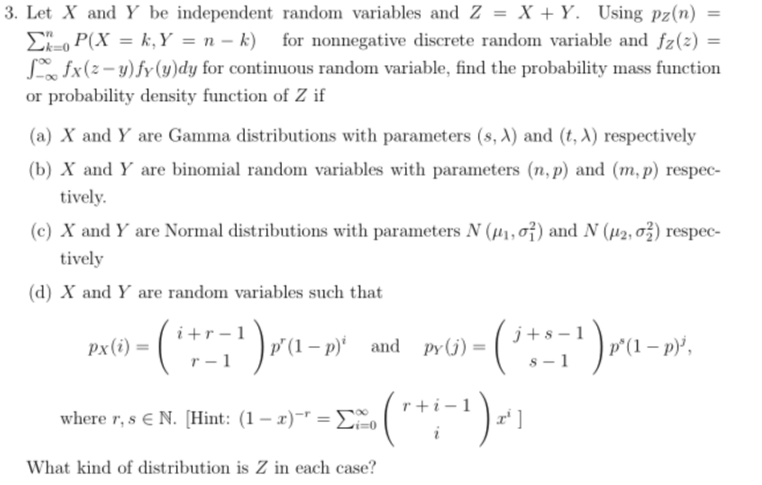 Solved Let x ﻿and Y ﻿be independent random variables and | Chegg.com