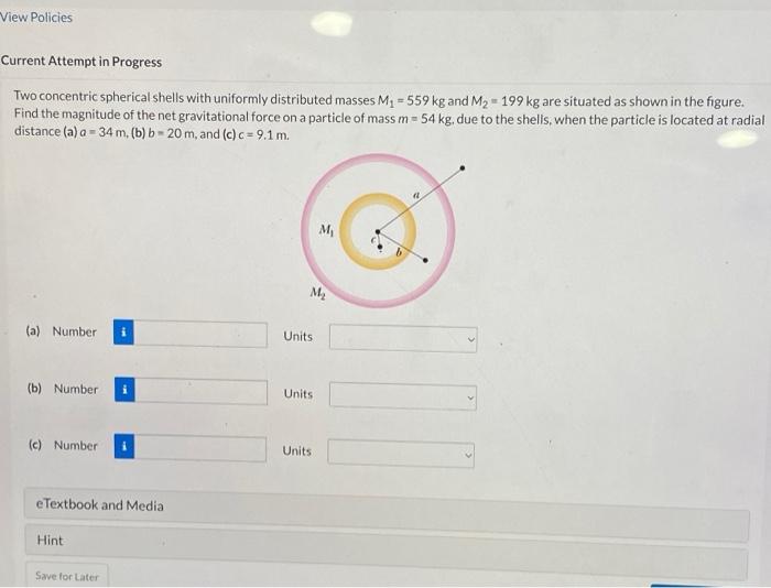 Solved Two concentric spherical shells with uniformly | Chegg.com
