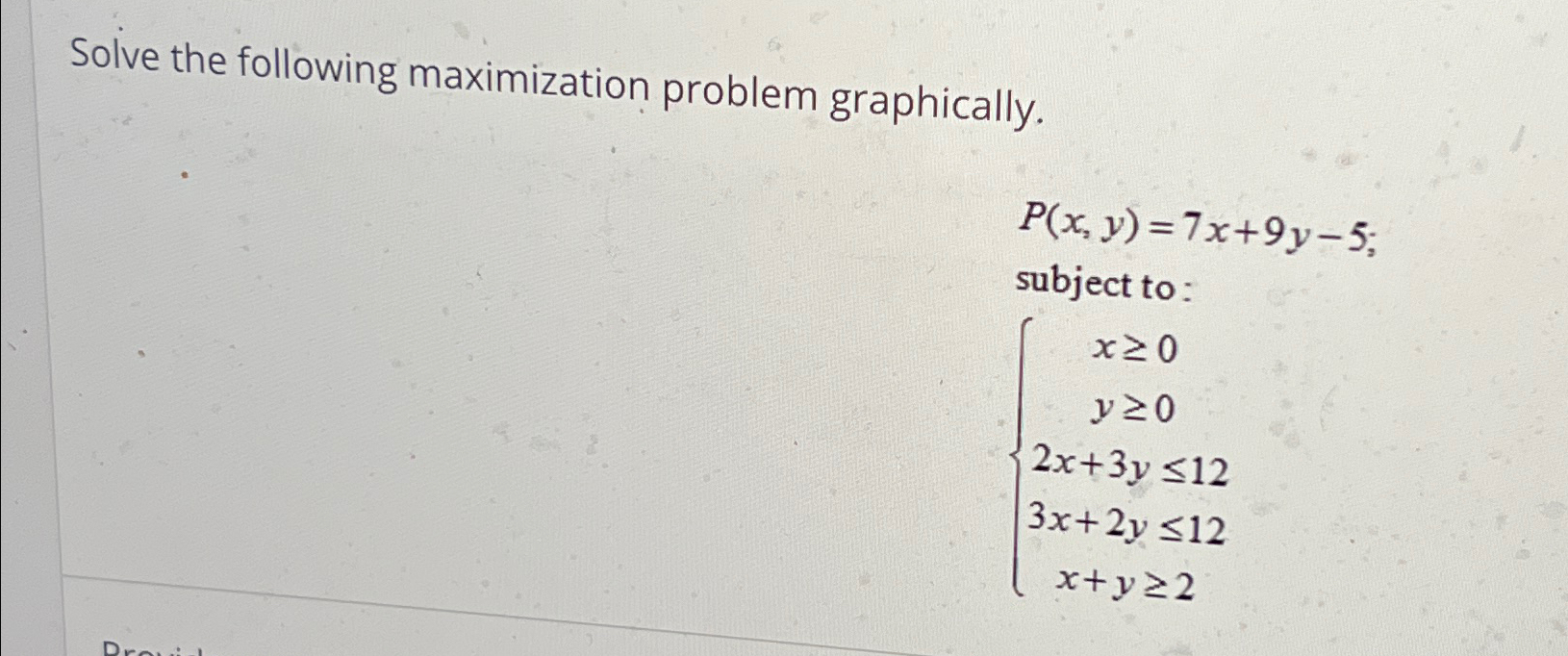 Solved Solve the following maximization problem | Chegg.com