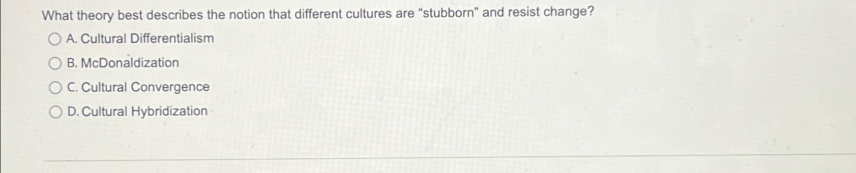Solved What theory best describes the notion that different | Chegg.com