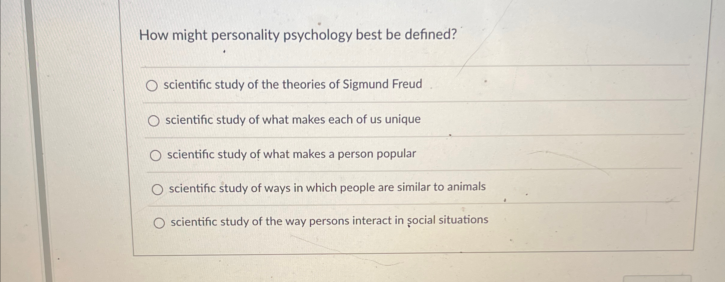 Solved How might personality psychology best be | Chegg.com