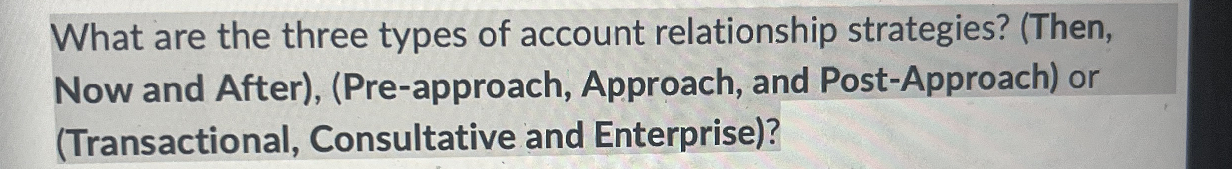 What are the three types of account relationship | Chegg.com