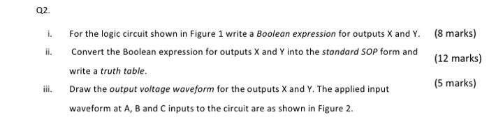 Solved Q2. i. ii. For the logic circuit shown in Figure 1 | Chegg.com