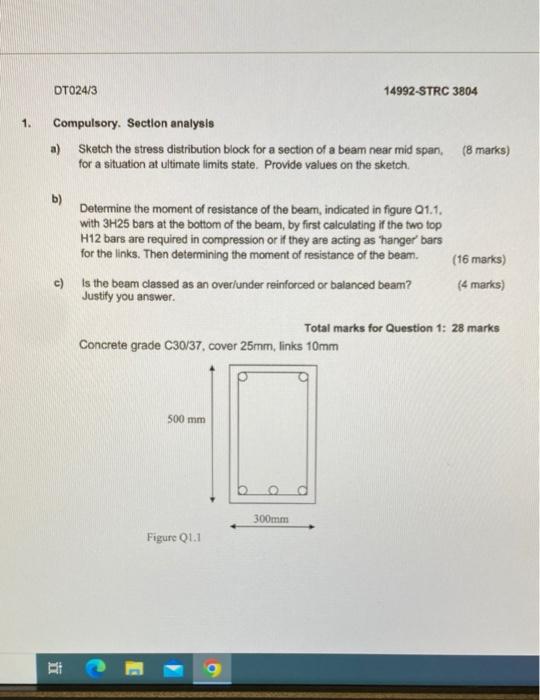 Solved DT024/3 14992-STRC 3804 1. Compulsory. Section | Chegg.com
