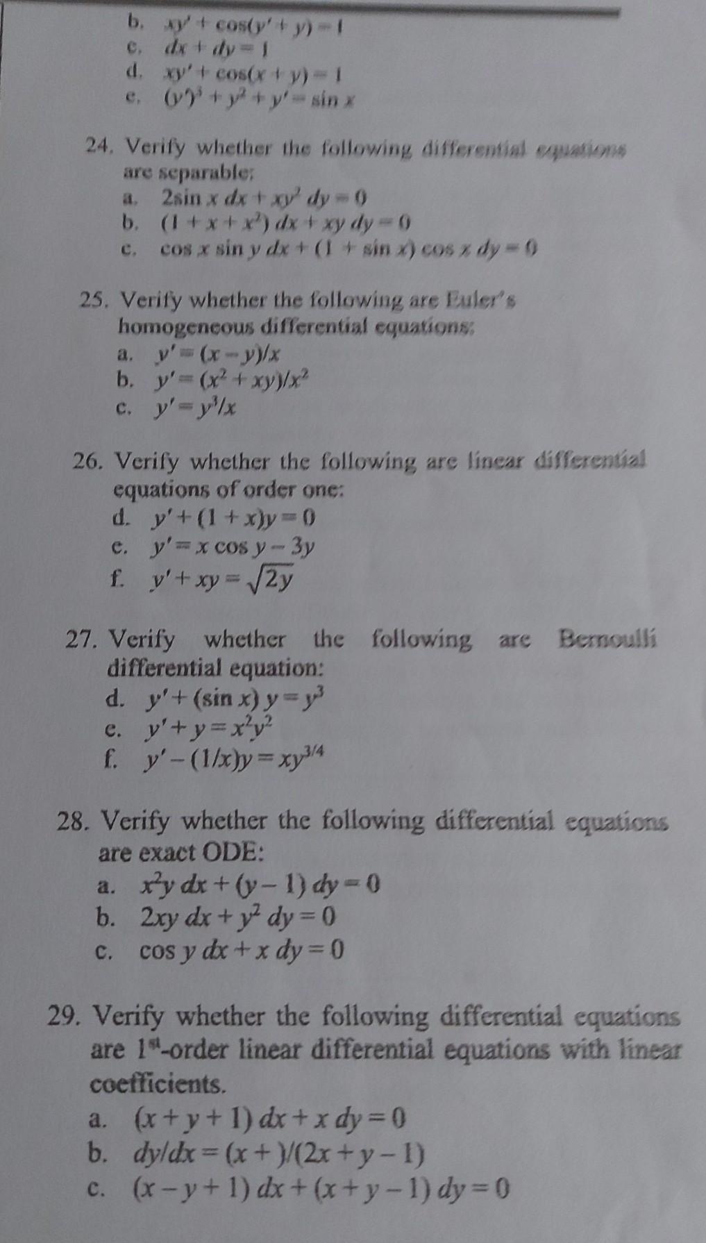 Solved 21 Identify The Order Degree Linearity Dependent 2373