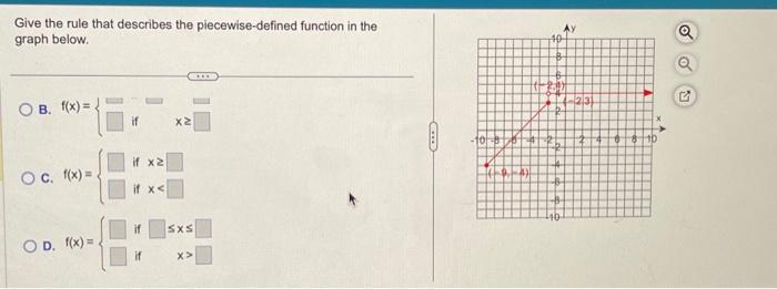 Solved Give the rule that describes the piecewise-defined | Chegg.com
