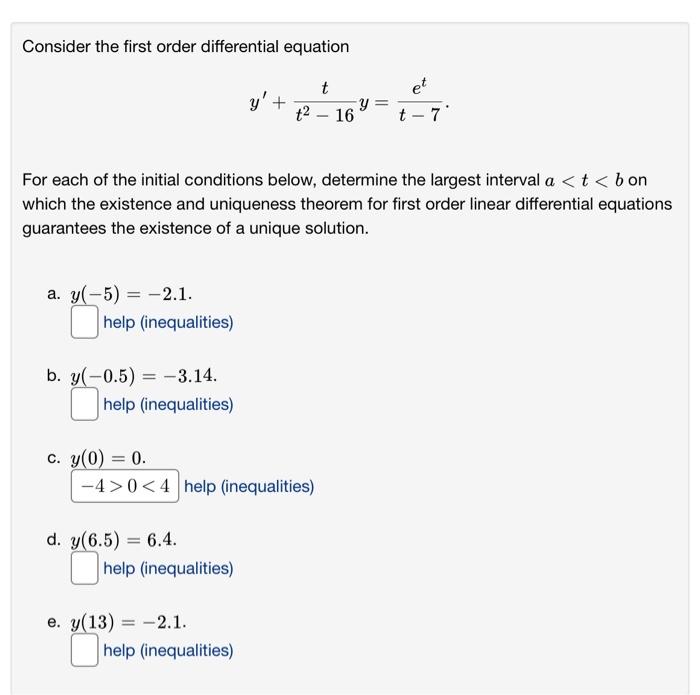 Solved Consider the first order differential equation | Chegg.com