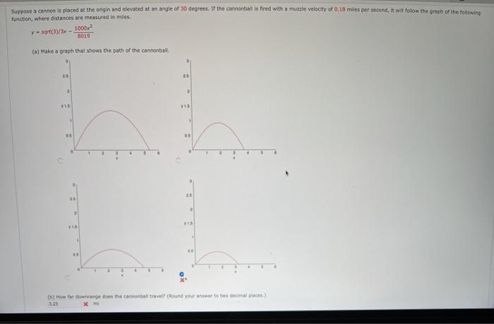 Solved Suppose a cannon is placed at the origin and elevated | Chegg.com