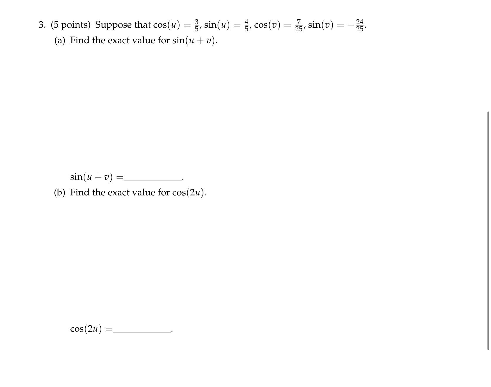 Solved (5 points) Suppose that | Chegg.com Solved (5 points) Suppose that | Chegg.com
