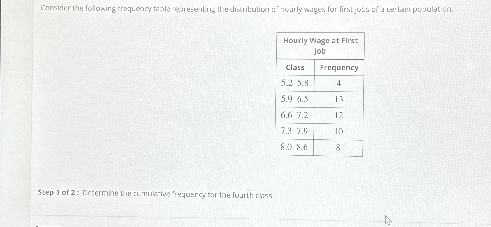 Solved Consider the following frequency table representing | Chegg.com