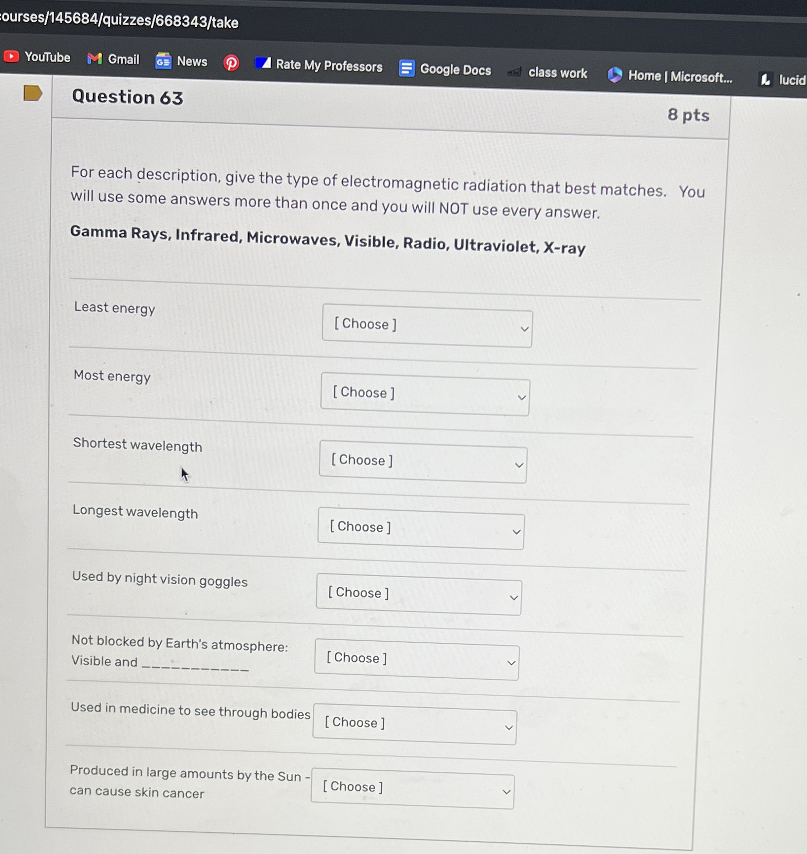 Solved Question 63For each description, give the type of | Chegg.com