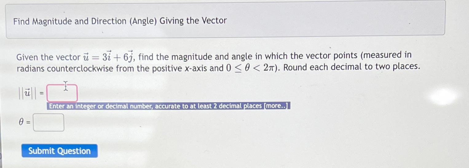 Solved Find Magnitude and Direction (Angle) ﻿Giving the | Chegg.com
