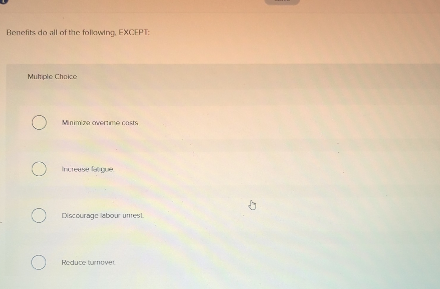 Solved Benefits do all of the following, EXCEPT:Multiple | Chegg.com