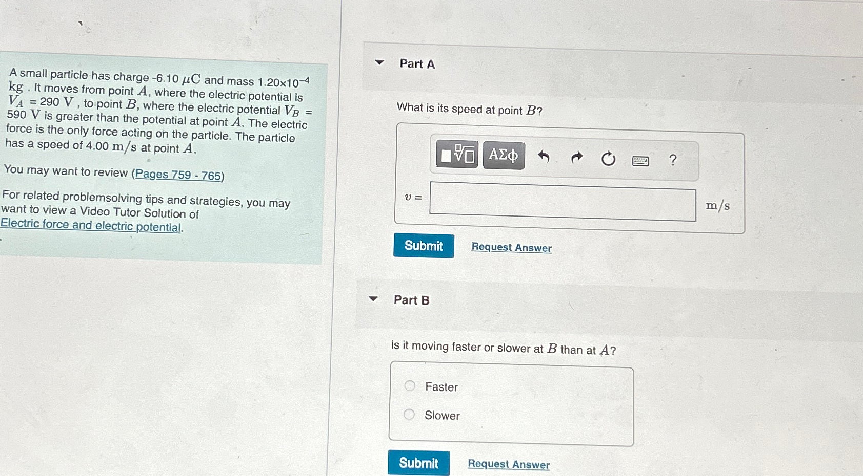 Solved A small particle has charge -6.10μC ﻿and mass | Chegg.com