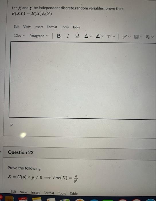 Solved Let X and Y be independent discrete random variables, | Chegg.com