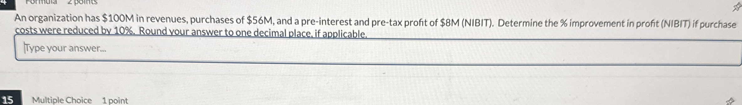 Solved An organization has $100M ﻿in revenues, purchases of | Chegg.com
