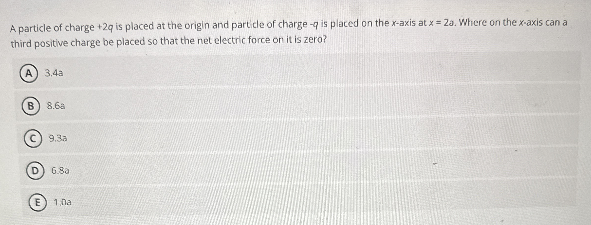 Solved A particle of charge +2q ﻿is placed at the origin and | Chegg.com