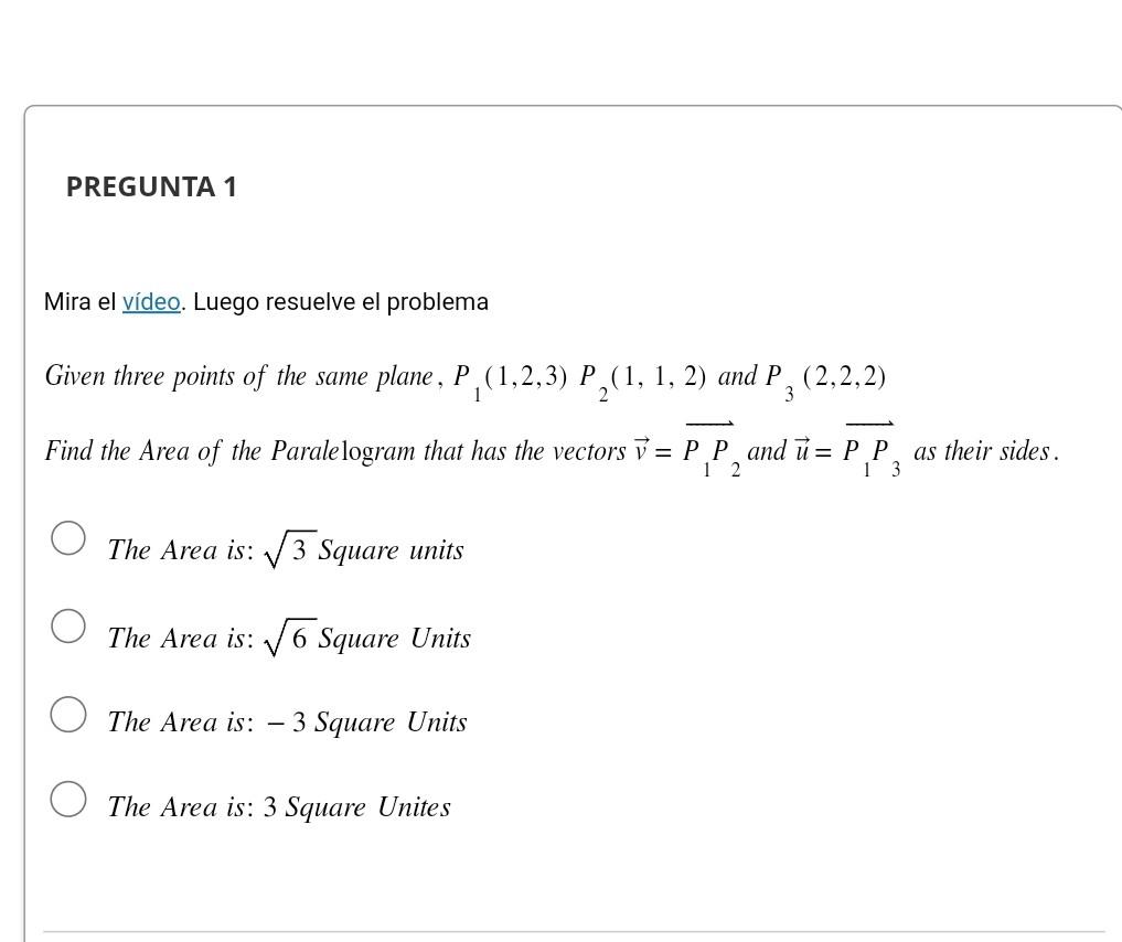 Solved PREGUNTA 1Mira el vídeo. ﻿Luego resuelve el | Chegg.com